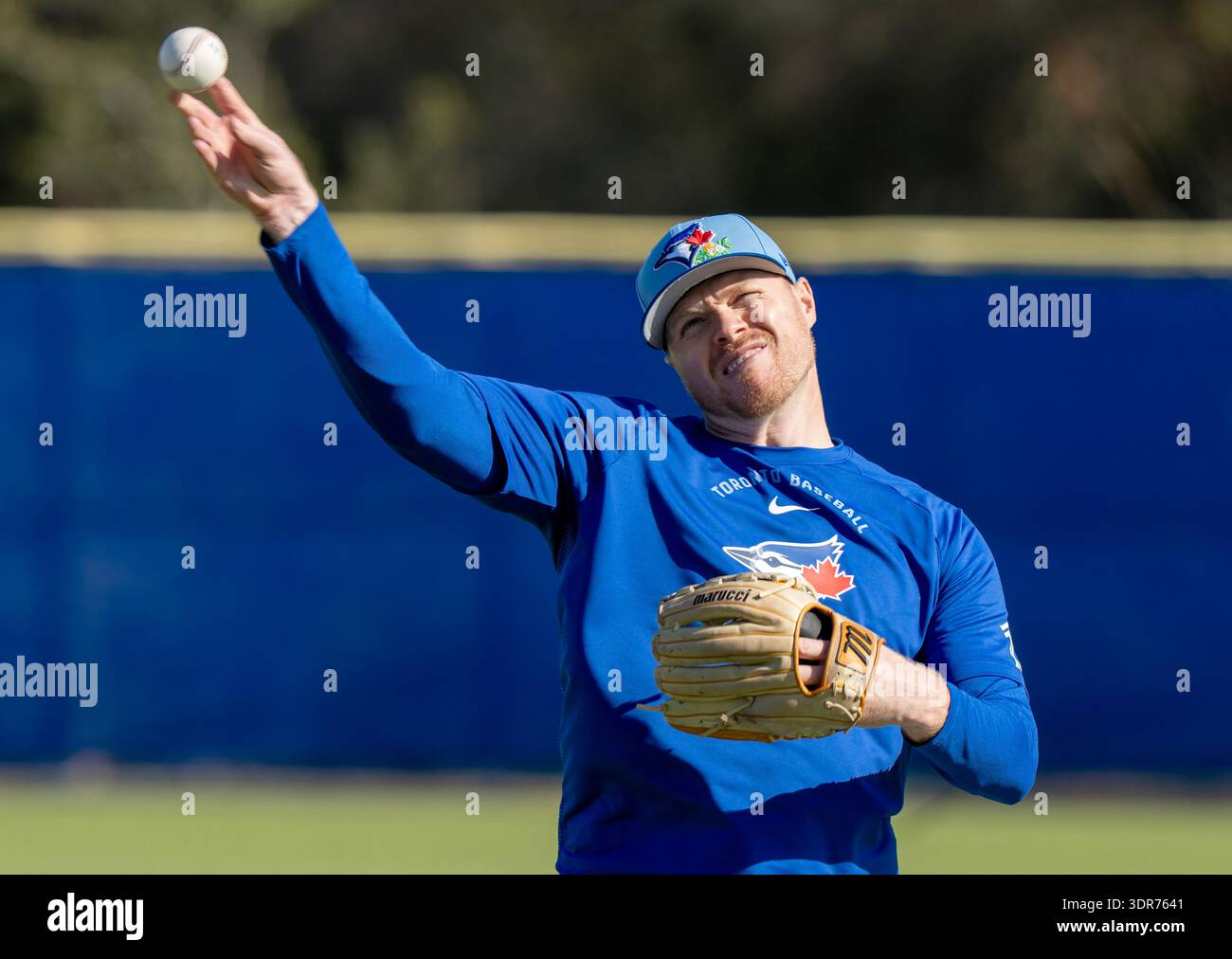 Toronto Blue Jays pitcher Louis Varland throws at Spring Training in ...
