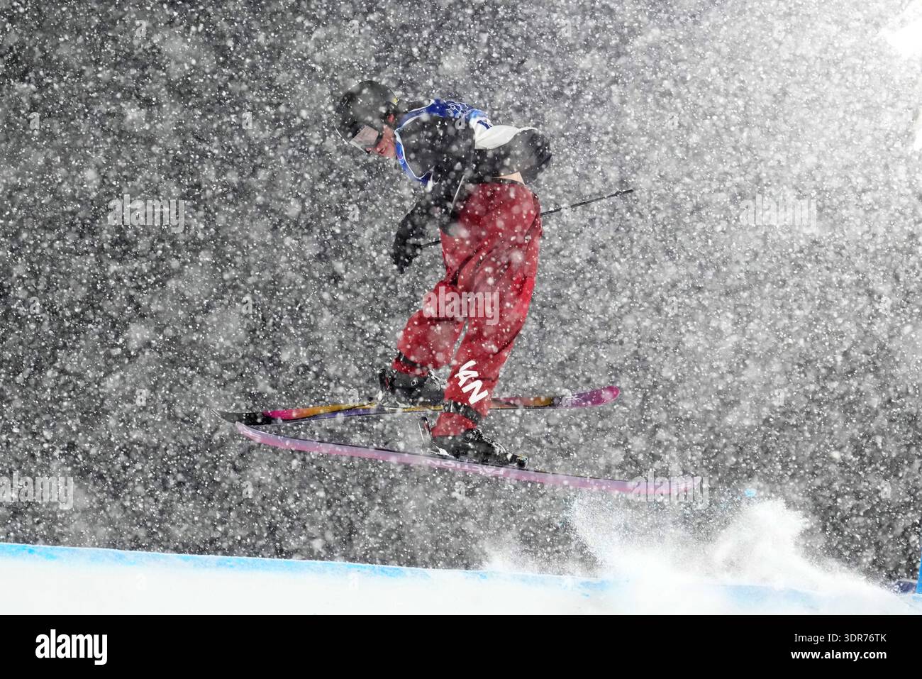 Canada's Dylan Deschamps competes in his first run of the men's freeski ...
