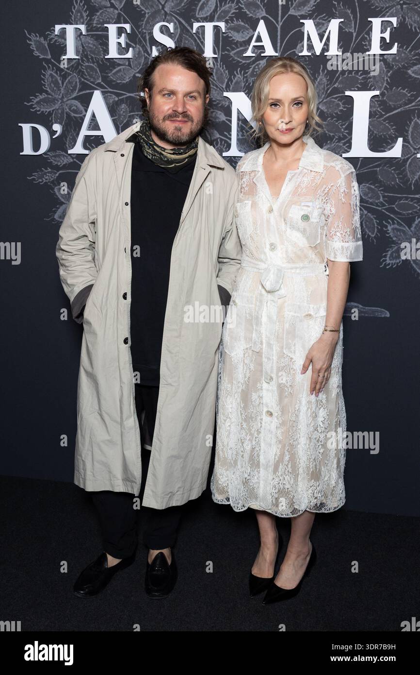 Brady Corbet, Mona Fastvold attends 'Le Testament D'Ann Lee' Paris Film ...