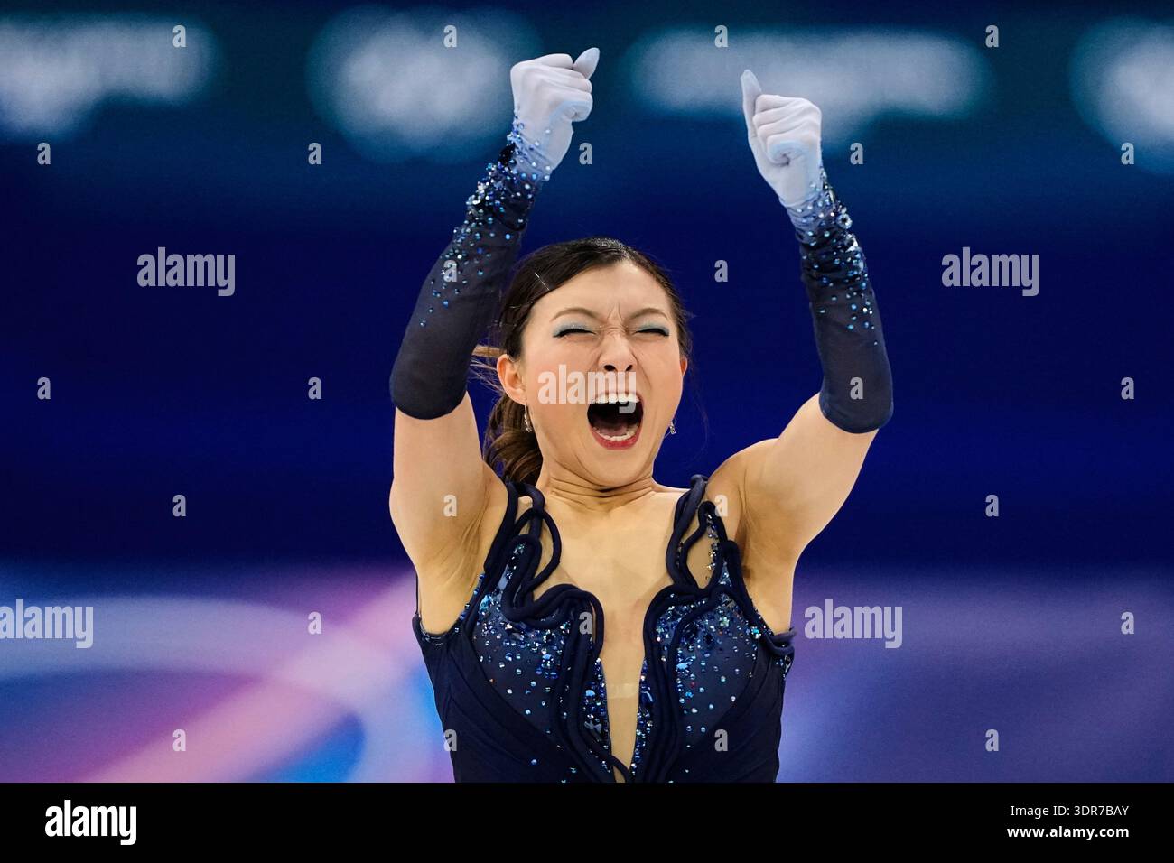 Kaori Sakamoto of Japan competes during the women's short program ...