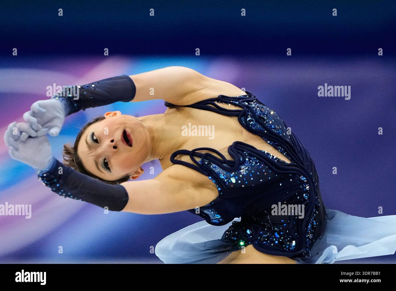 Kaori Sakamoto of Japan competes during the women's short program ...