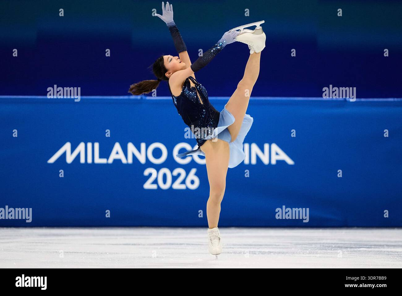 Kaori Sakamoto of Japan competes during the women's short program ...