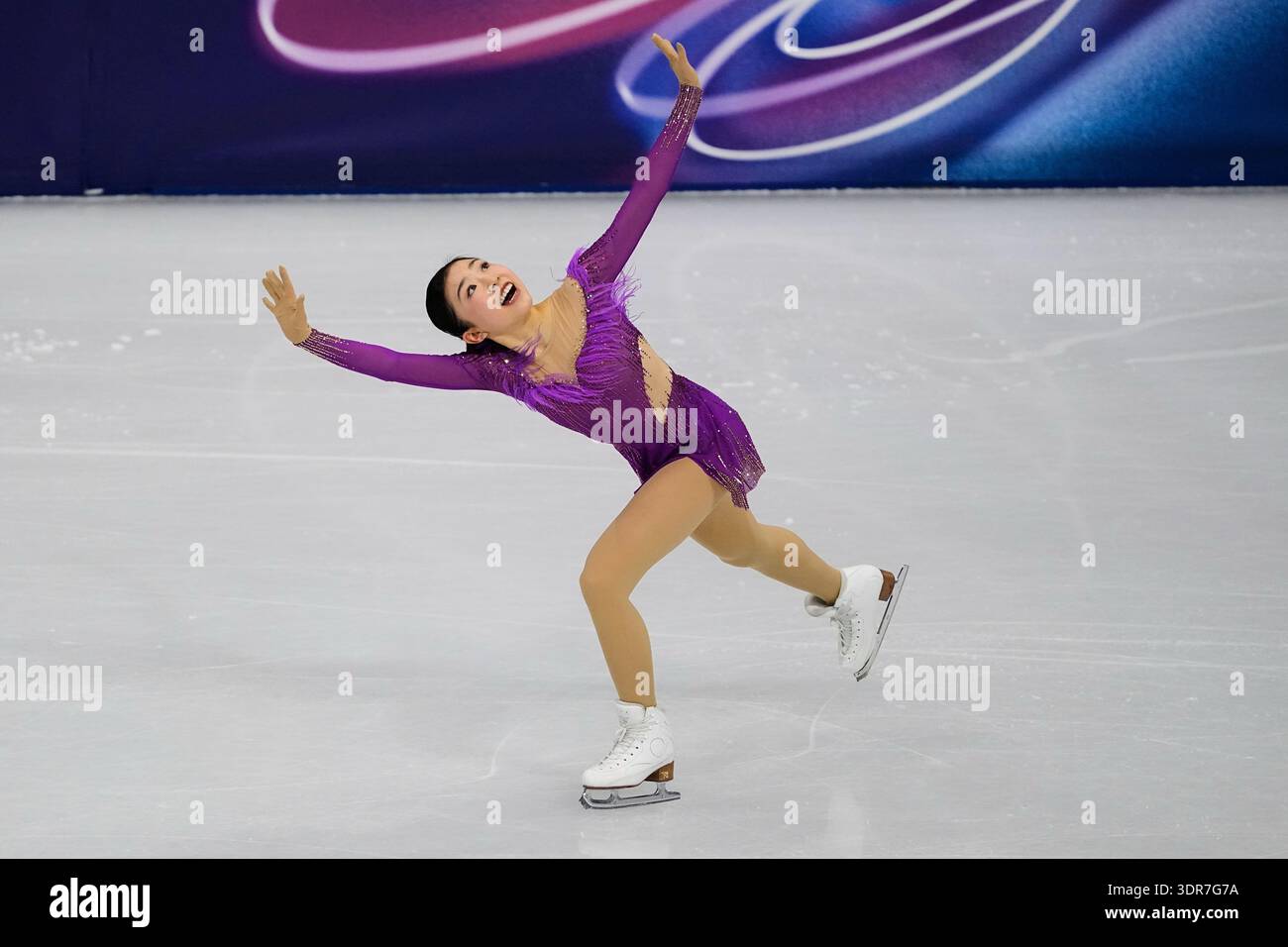 Mone Chiba of Japan competes during the women's short program figure ...