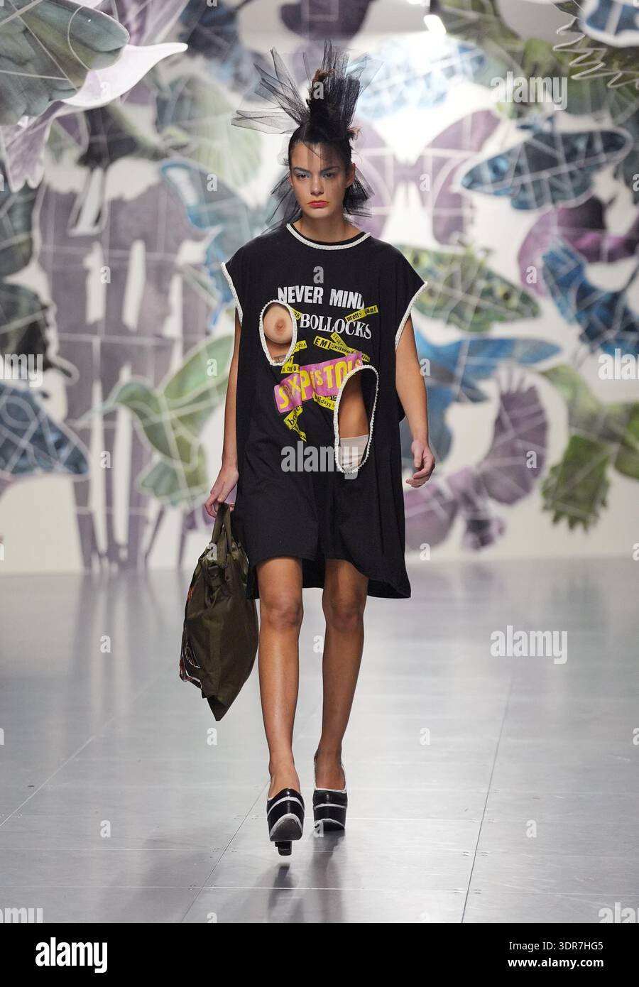 A model on the catwalk at the Vin+Omi show at The Art'otel in Hoxton ...