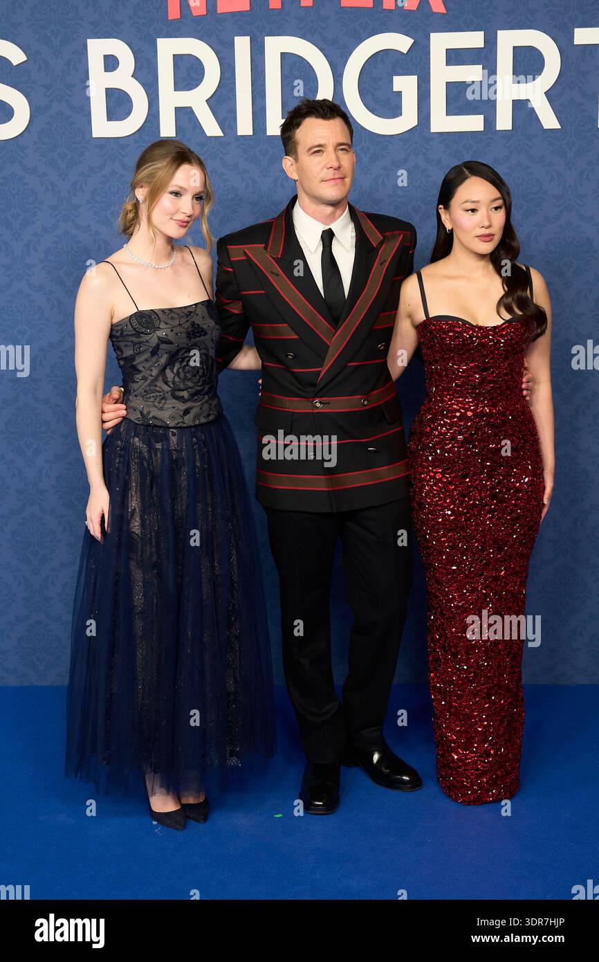 Hannah Dodd, Luke Thompson, Yerin Ha attends 'Bridgerton' Season 4 ...