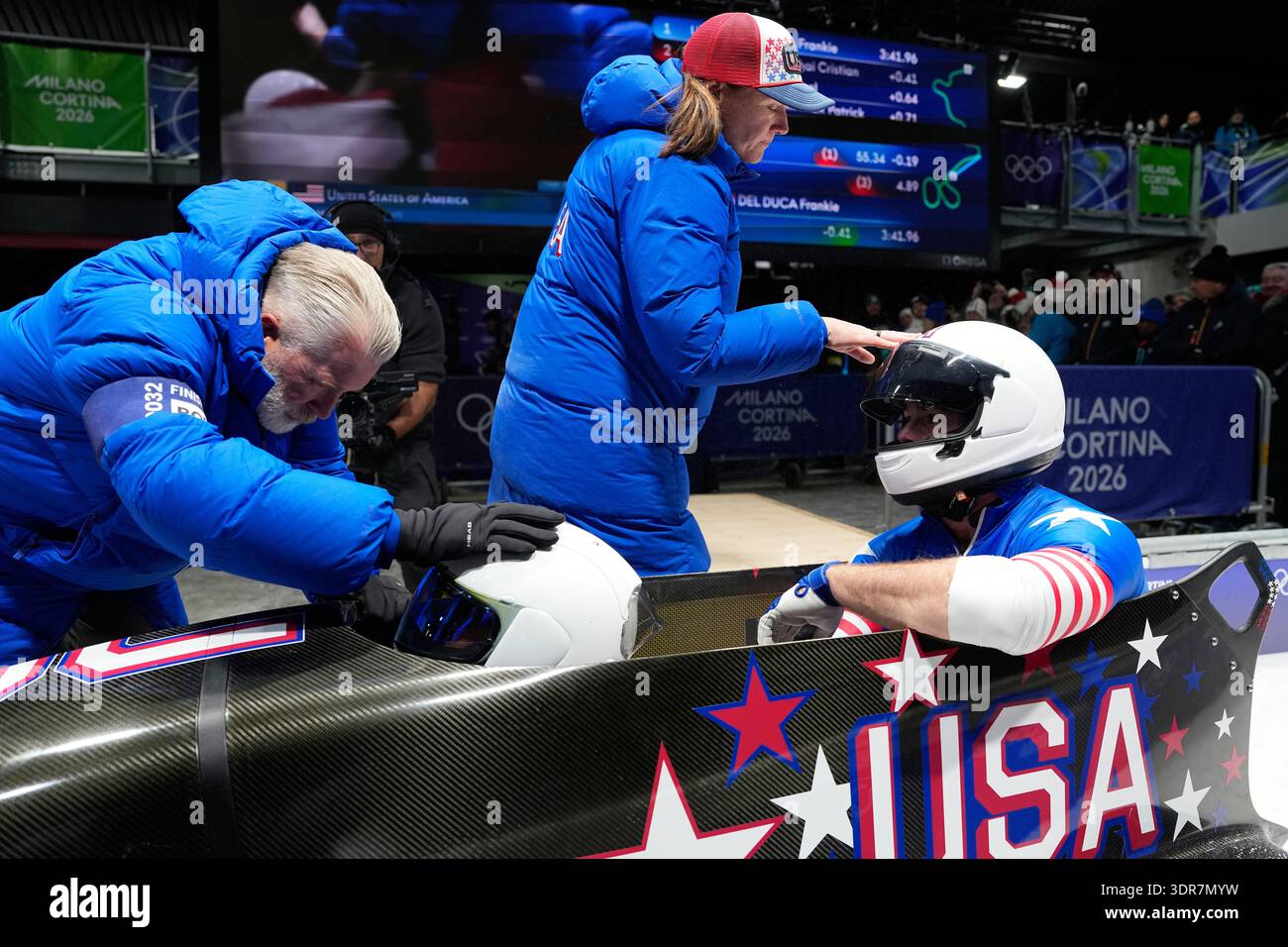 United States' Frankie Del Duca and Joshua Williamson are congratulated ...