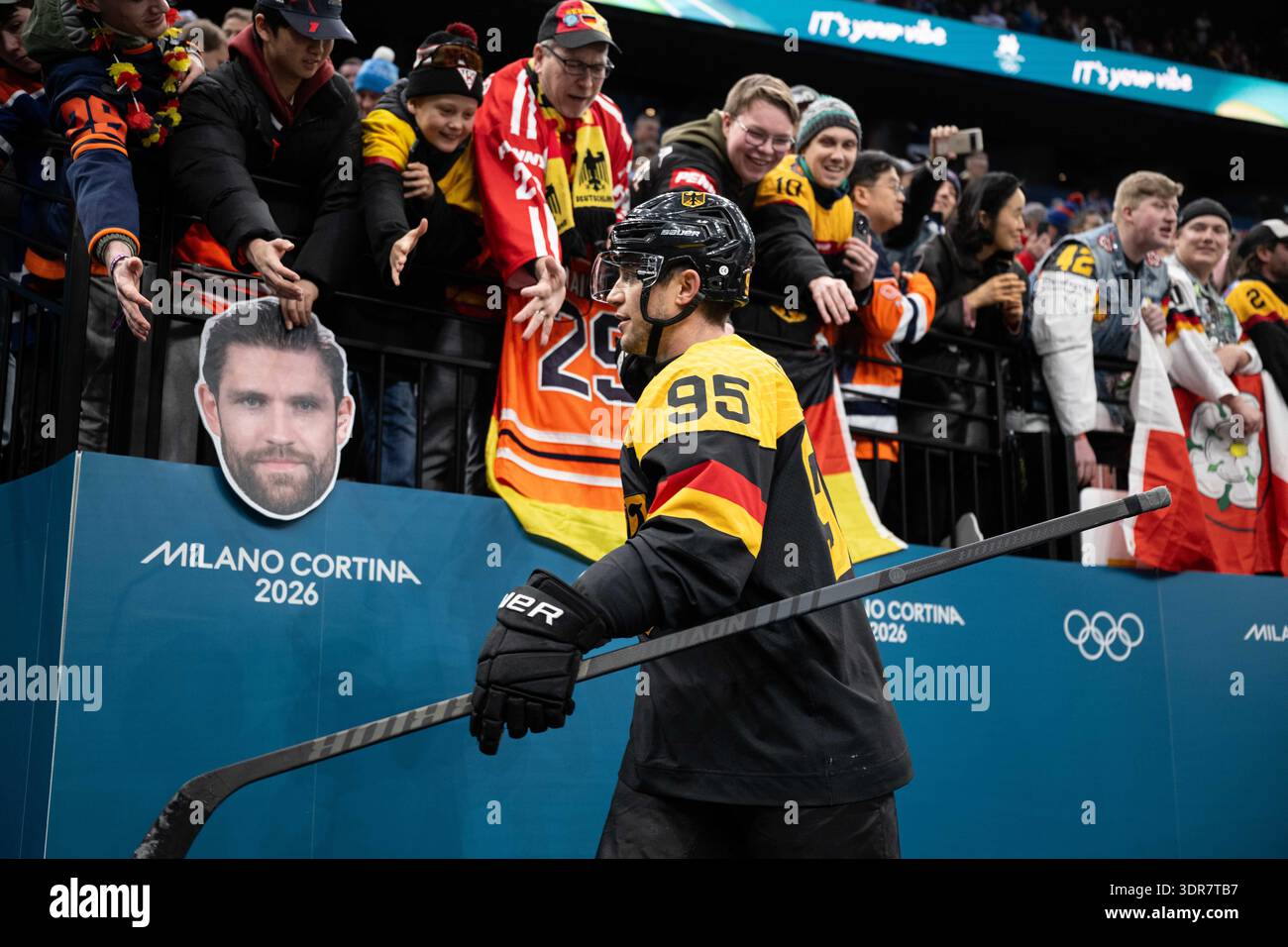 Frederik Tiffels (Germany, 95) in action during the Menss ice hockey ...