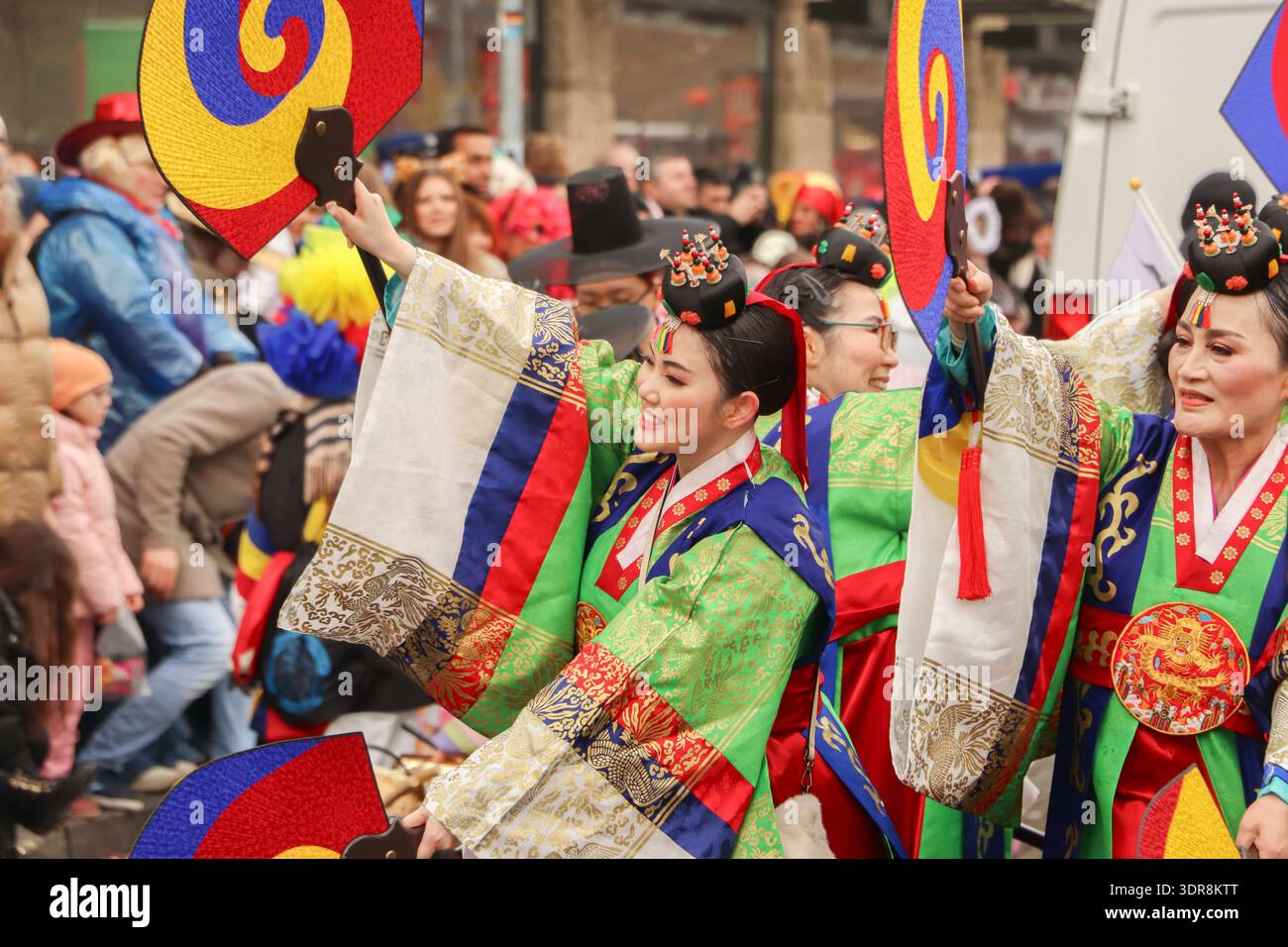 Participants promoting different culture festivals during the parade on ...