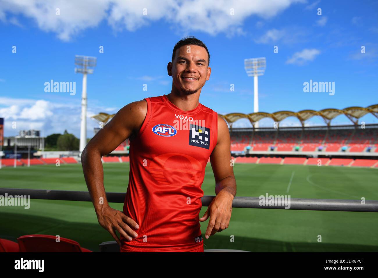 Daniel Rioli poses for a photo during a Gold Coast Suns AFL media day ...