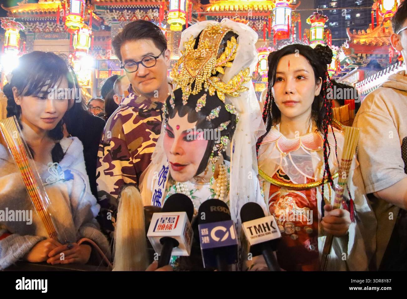 Lana Wong Wai-lin (front, centre), a Hong Kong veteran actress ...