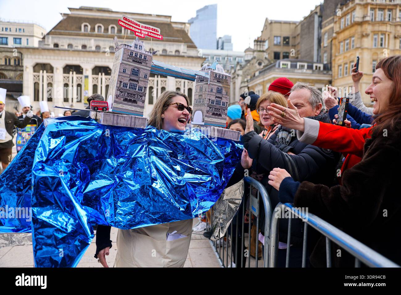 A participant in 'Tower of London' fancy dress takes part during the ...