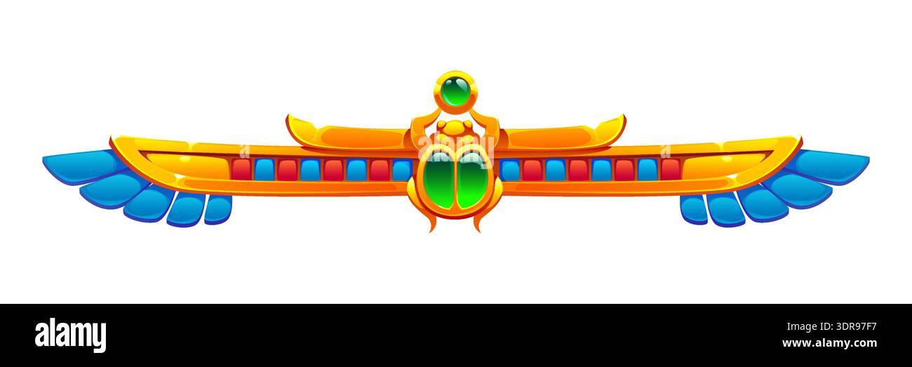 Ancient Egypt ornament, Egyptian divider vector frame border. Cartoon ...