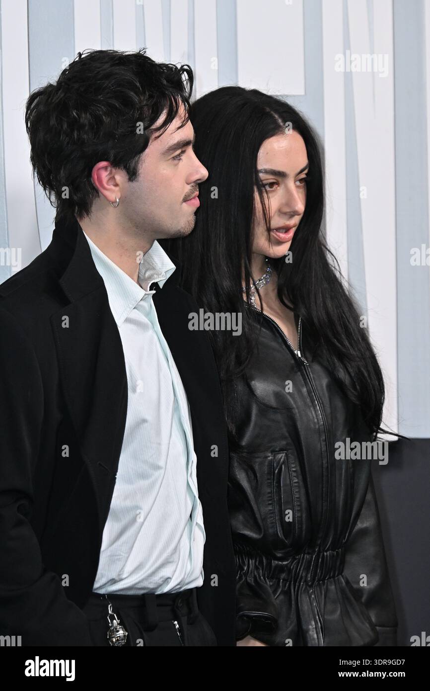 London, UK. 17th Feb, 2026. Aidan Zamiri and Charli xcx walk the red ...