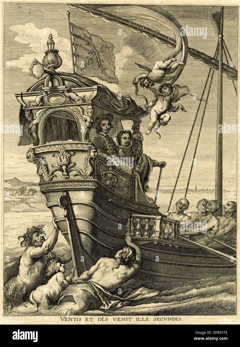 This 1636 engraving depicts Ferdinand on the sterncastle of a galley ...