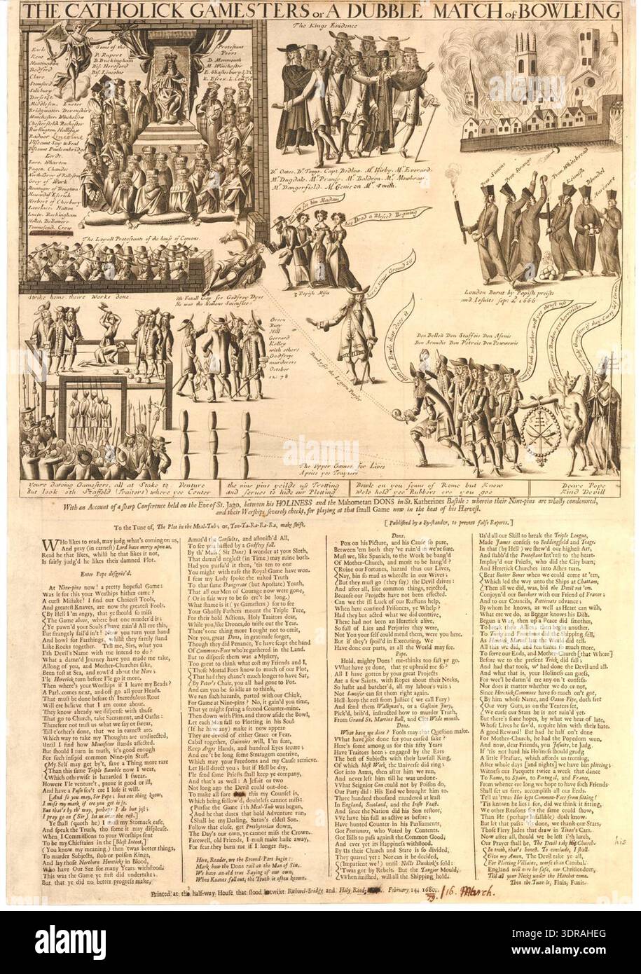 This 1680 broadside engraving by Stephen College, published by William ...