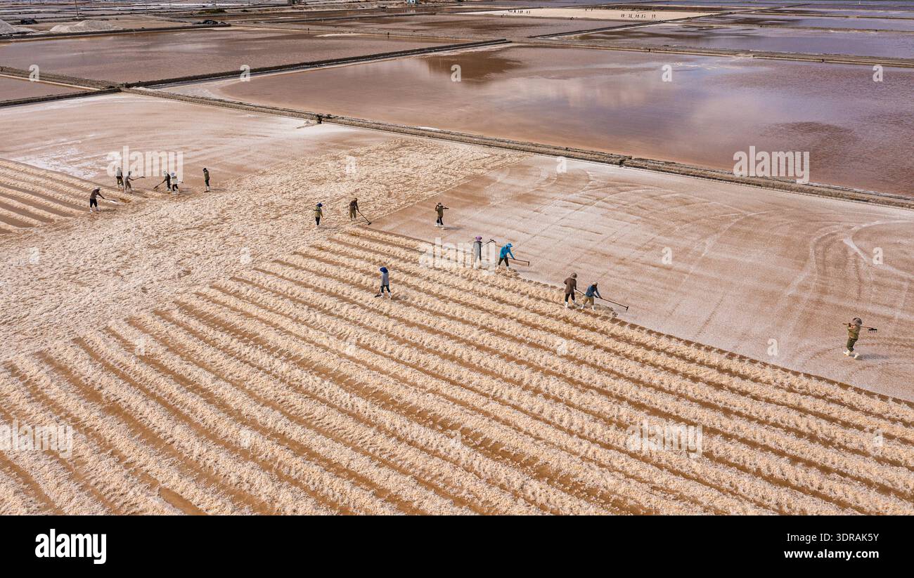 Salt making from sea water in Vietnam is completely handmade ...