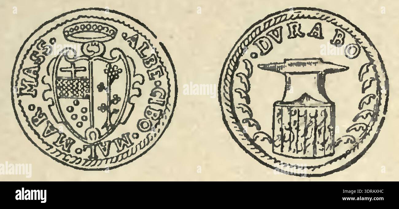 This image shows a coin depicting alberico i cybo malaspina hi-res ...