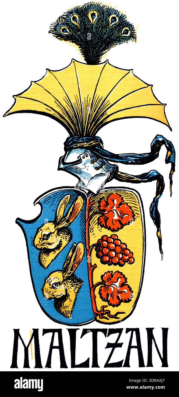 This 1902 heraldic illustration by Otto Hupp depicts the coat of arms ...