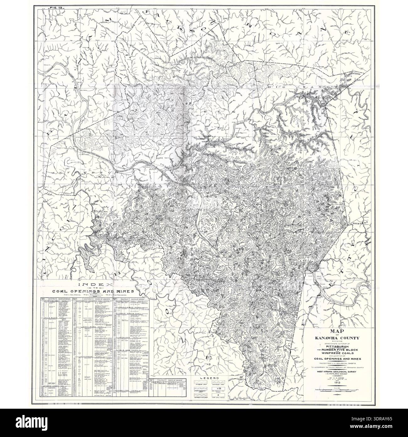 Kanawha county map hi-res stock photography and images - Alamy