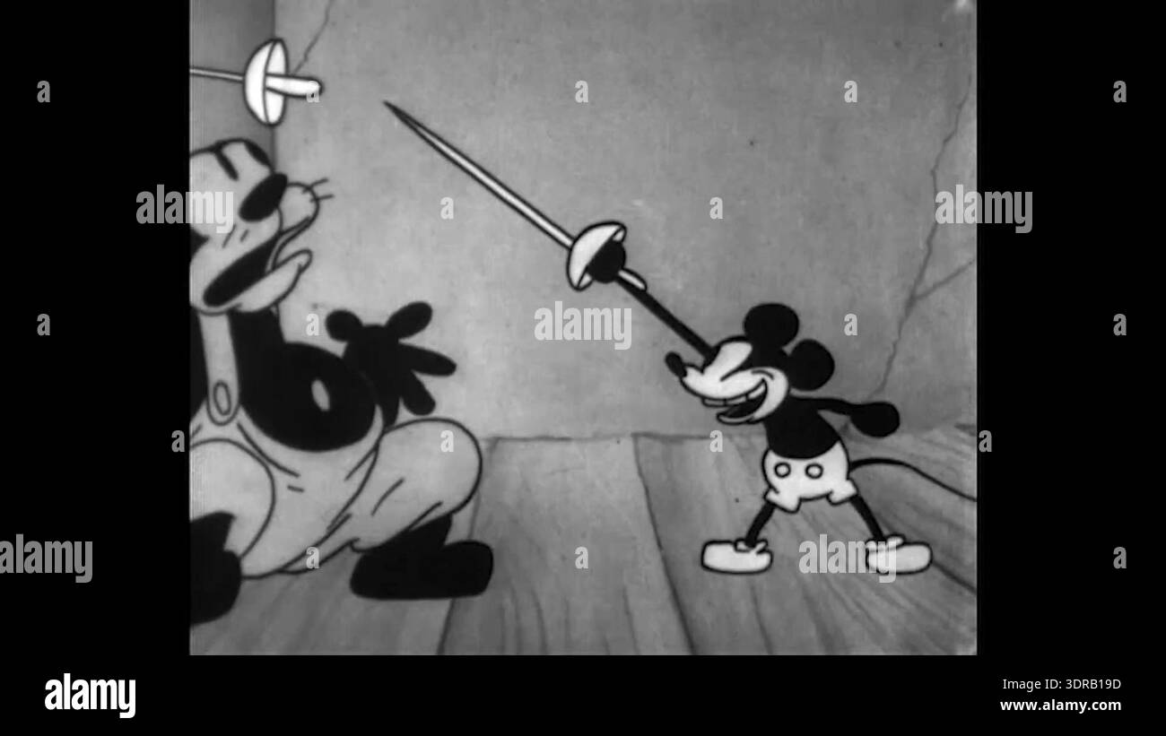 This frame from the 1928 short 'The Gallopin' Gaucho' depicts Mickey ...