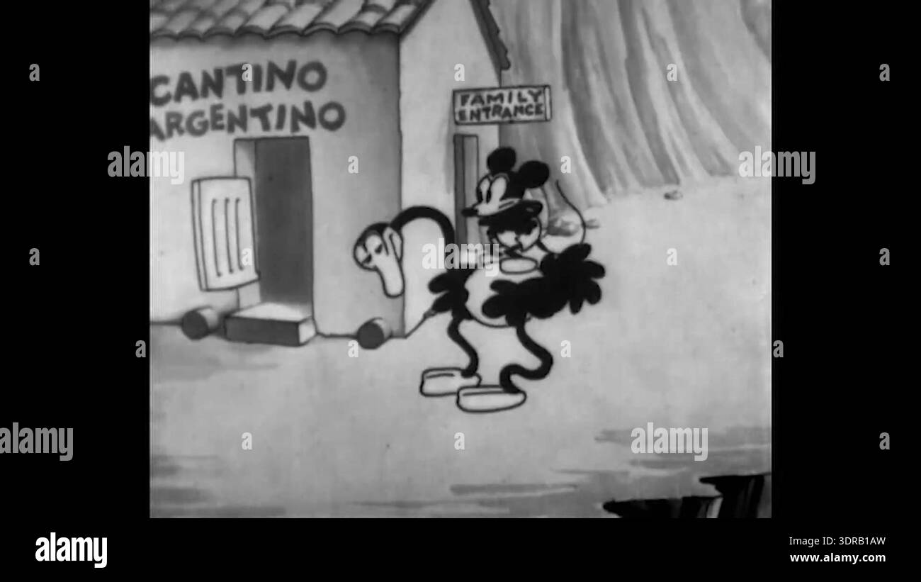 This screenshot from The Gallopin' Gaucho (1928) shows Mickey Mouse as ...