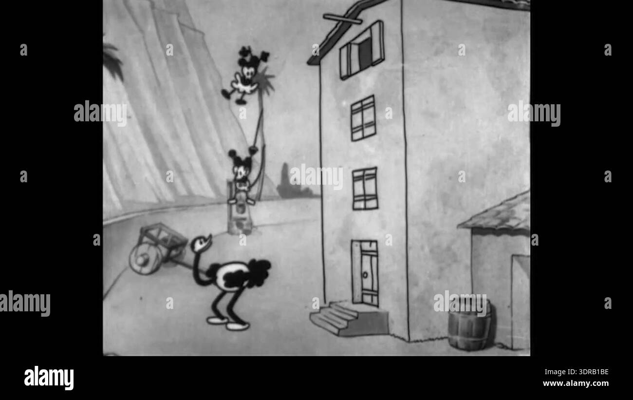 This screenshot from The Gallopin' Gaucho (1928) depicts Mickey Mouse ...