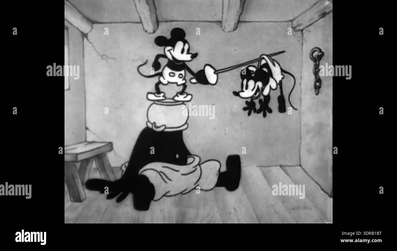 This screenshot from The Gallopin' Gaucho (1928) depicts Mickey Mouse ...
