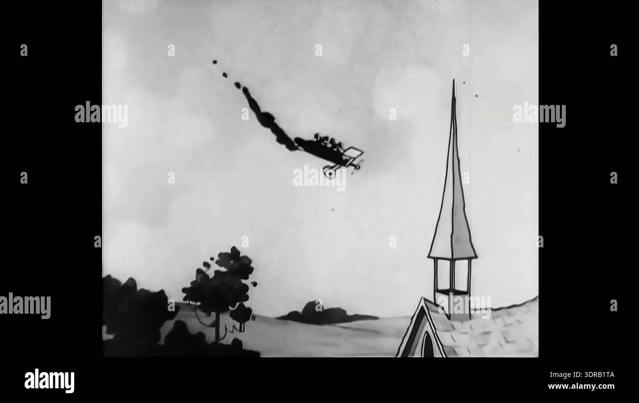 This screenshot from 'Plane Crazy' (1928) by Walt Disney and Ub Iwerks ...