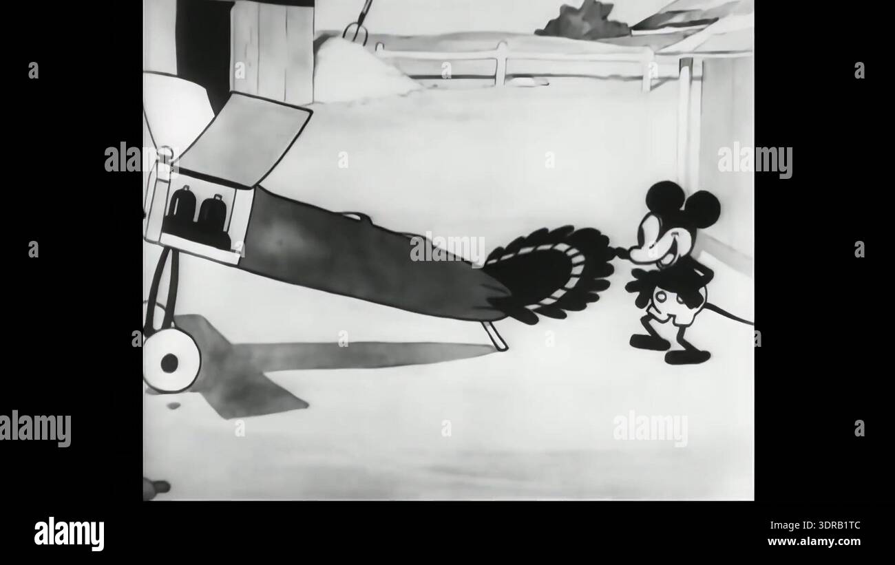 This screenshot is from the 1928 animated short Plane Crazy, produced ...