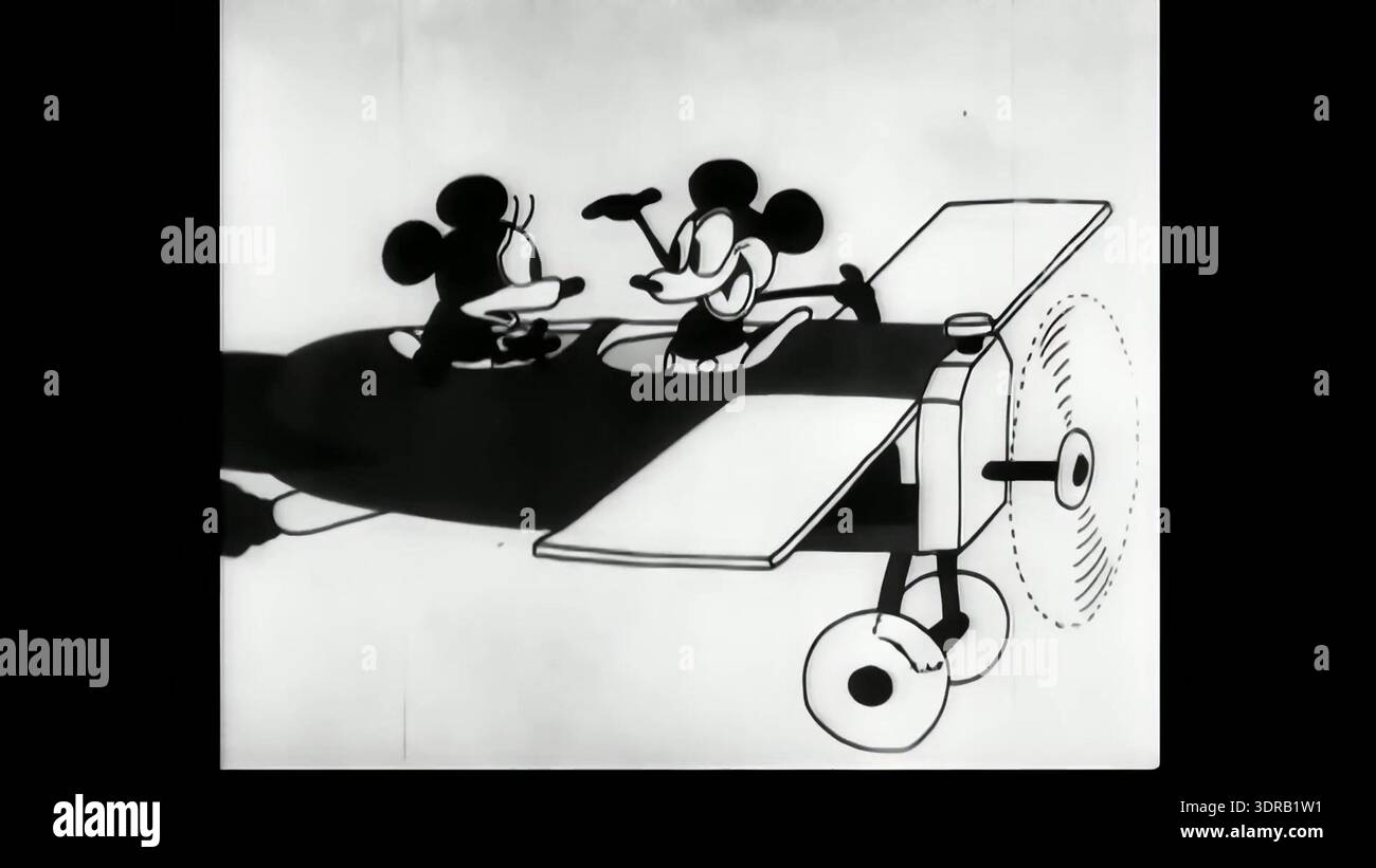 This 1928 screenshot from 'Plane Crazy' by Walt Disney and Ub Iwerks ...