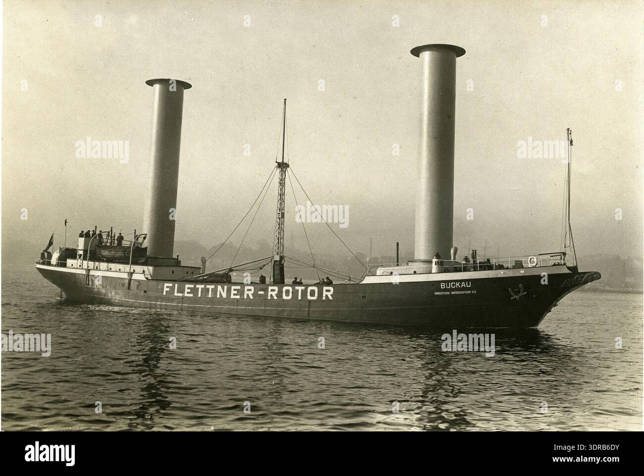 In 1924 the ship uses two 20 meter high rotating cylinders hi-res stock ...
