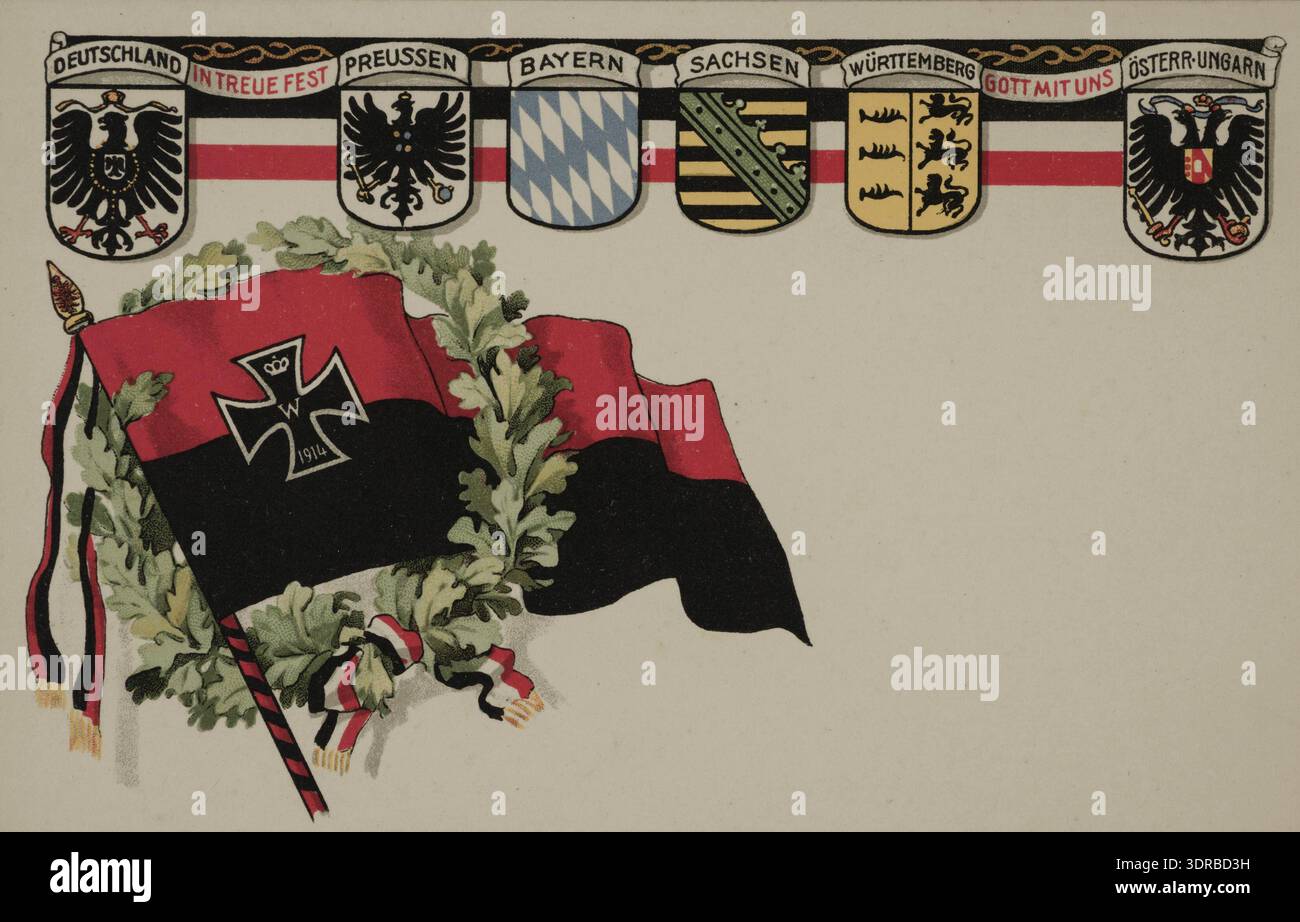 This german illustration from 1917 1920 shows a german flag ador hi-res ...
