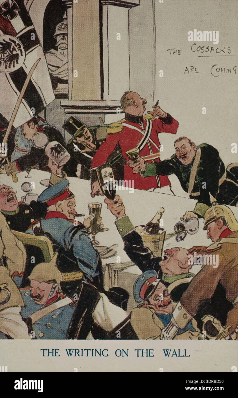 The illustration shows first world war propaganda depicting drun hi-res ...