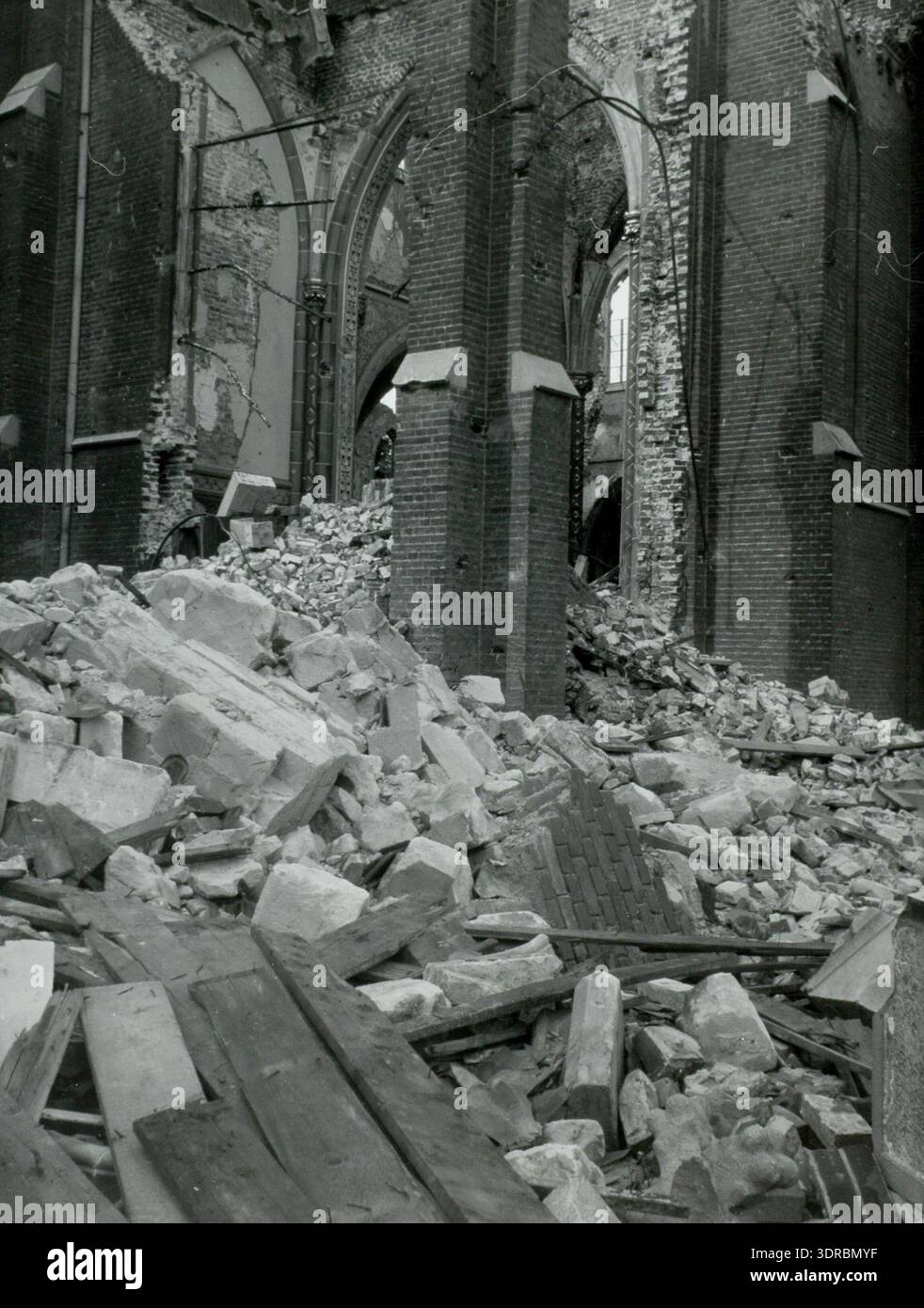 On July 10, 1945, World War II damage at St. Antonius Church in Blerick ...