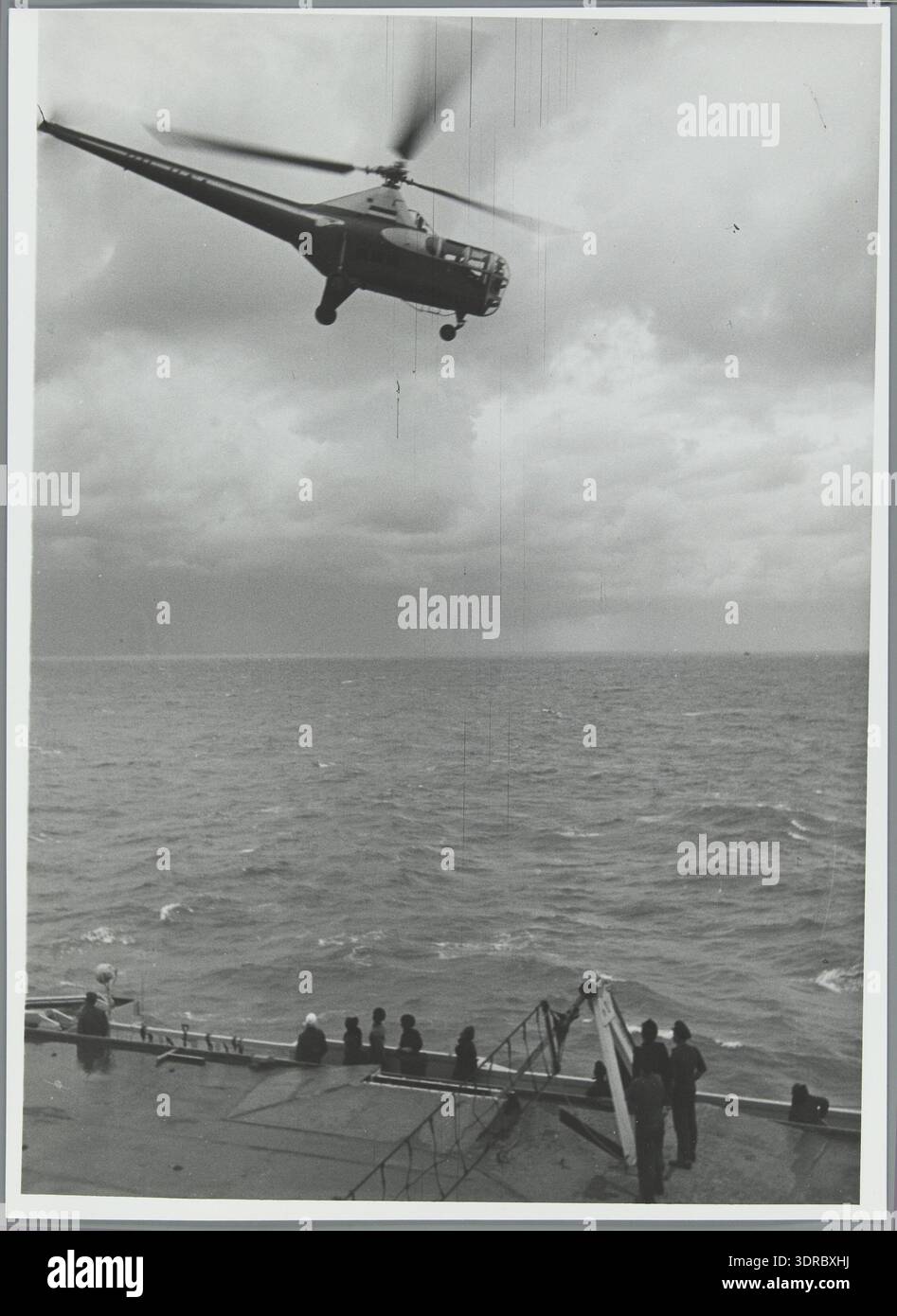 In this 1947 photograph by Wiel van der Randen, a Sikorsky helicopter ...