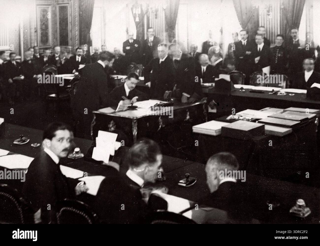 This 1919 photograph by Charles Chusseau-Flaviens shows the signing of ...
