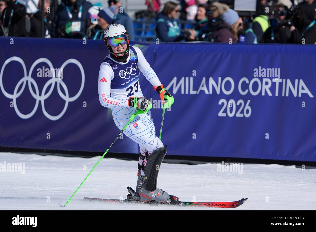 Slovakia's Petra Vlhova at the finish area of an alpine ski, women's ...