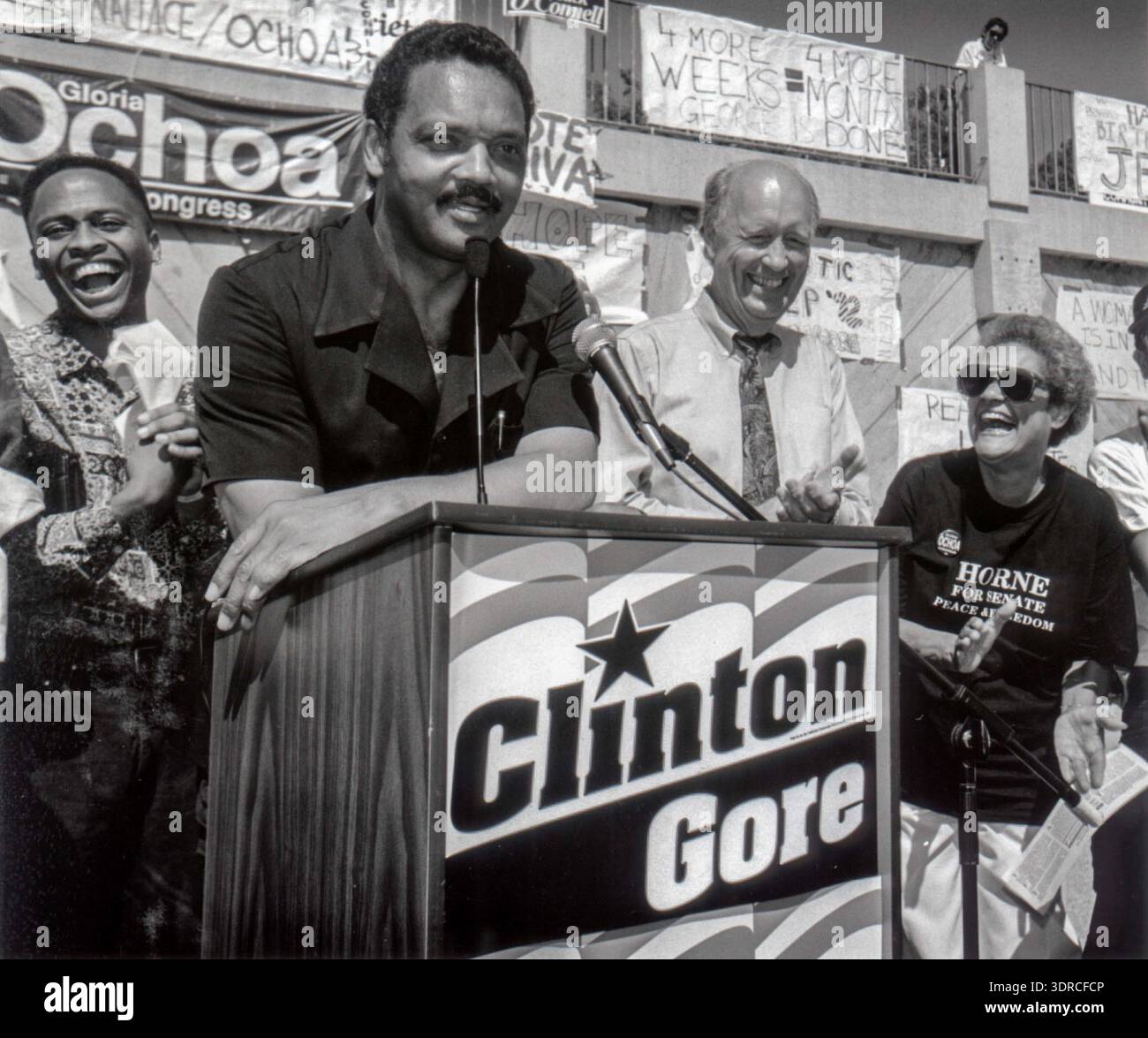 CA: Rev. Jesse Jackson, Walter Capps and Shirley Kennedy at a Clinton ...