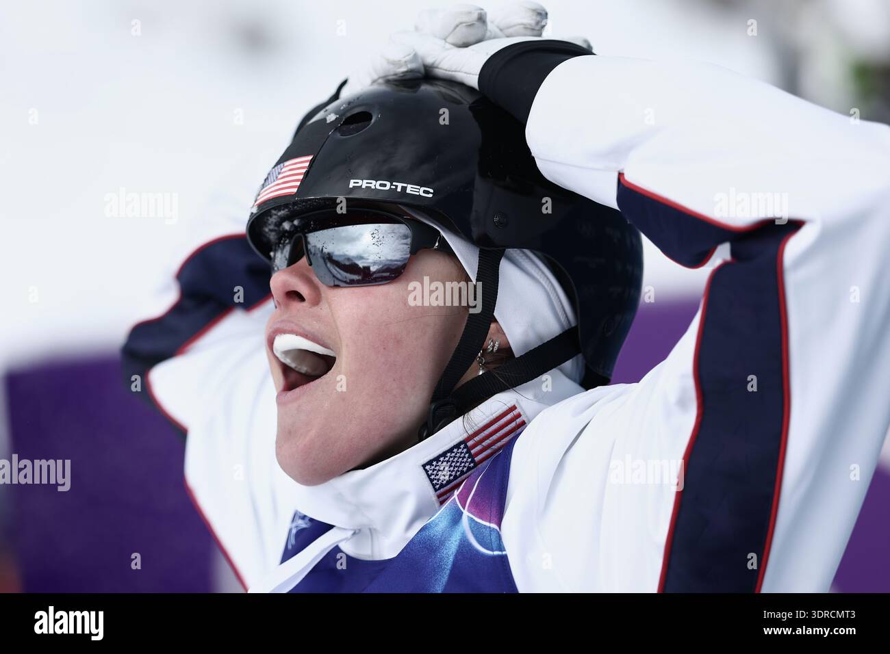 United States' Kaila Kuhn (3) celebrates after competing during the ...