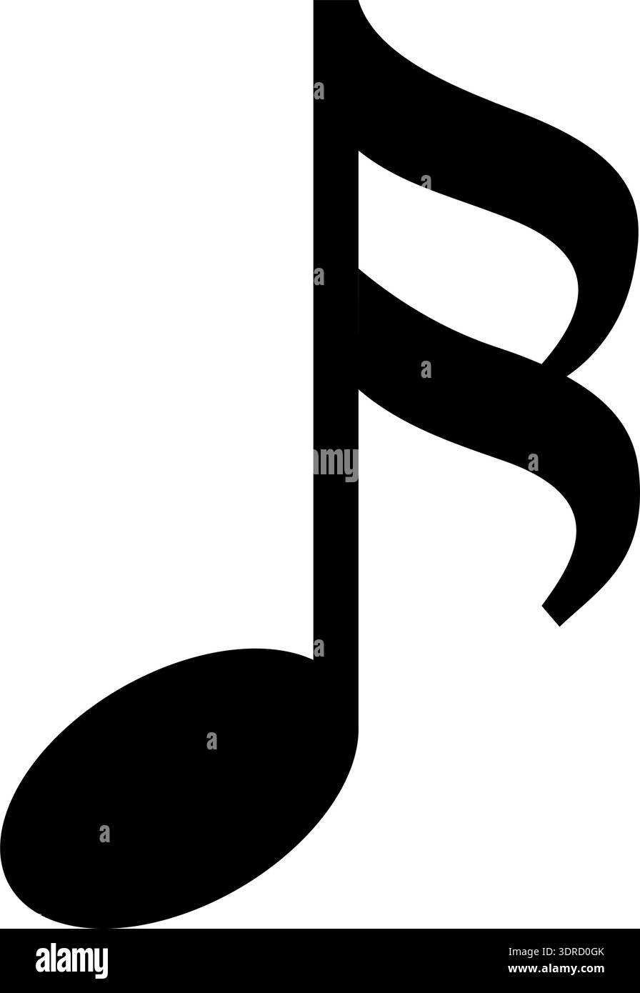 Monochrome vector graphic of a semi quaver note as used in sheet music ...