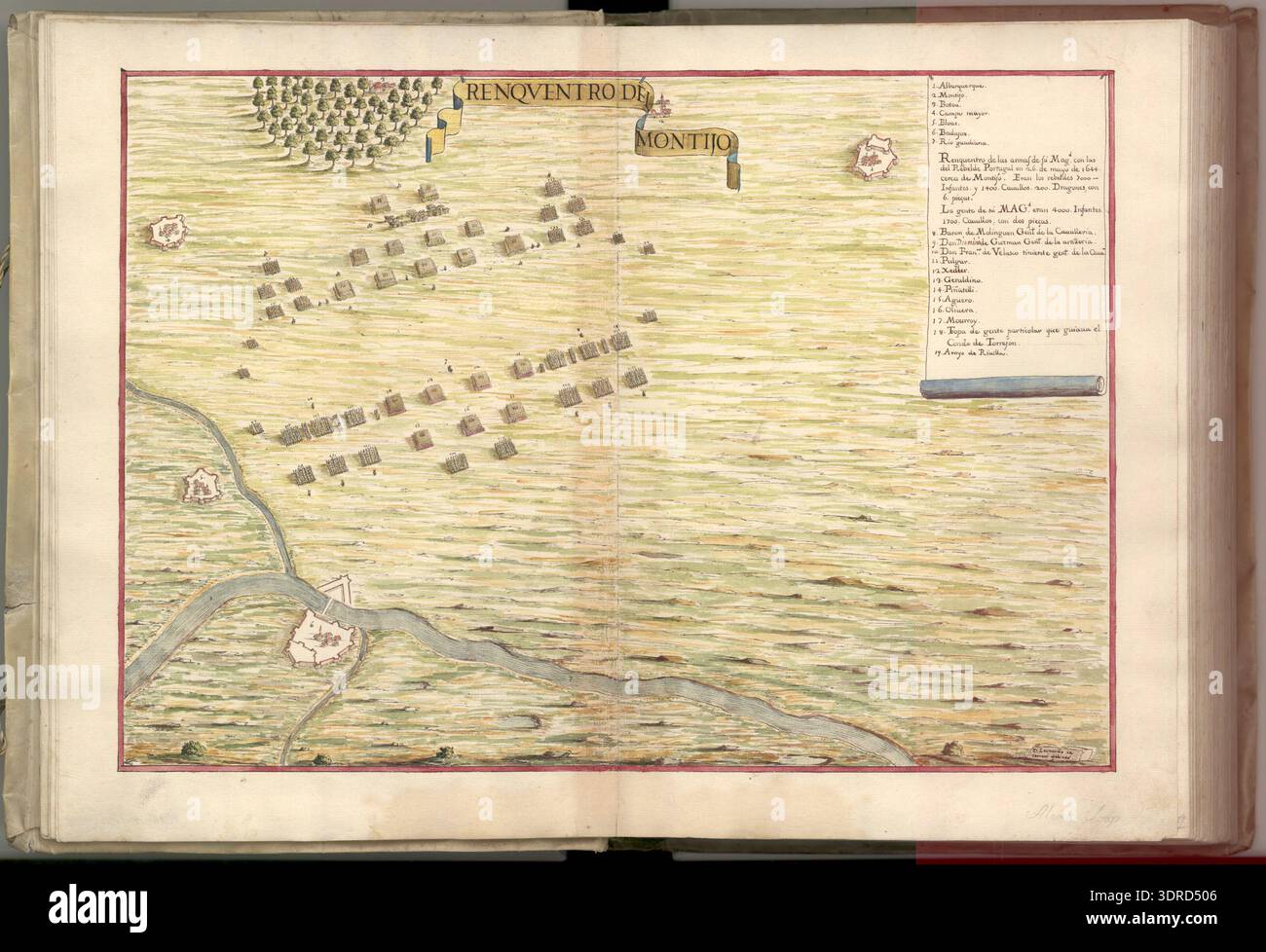 This hand drawn map from 1644 depicts montijo hi-res stock photography ...