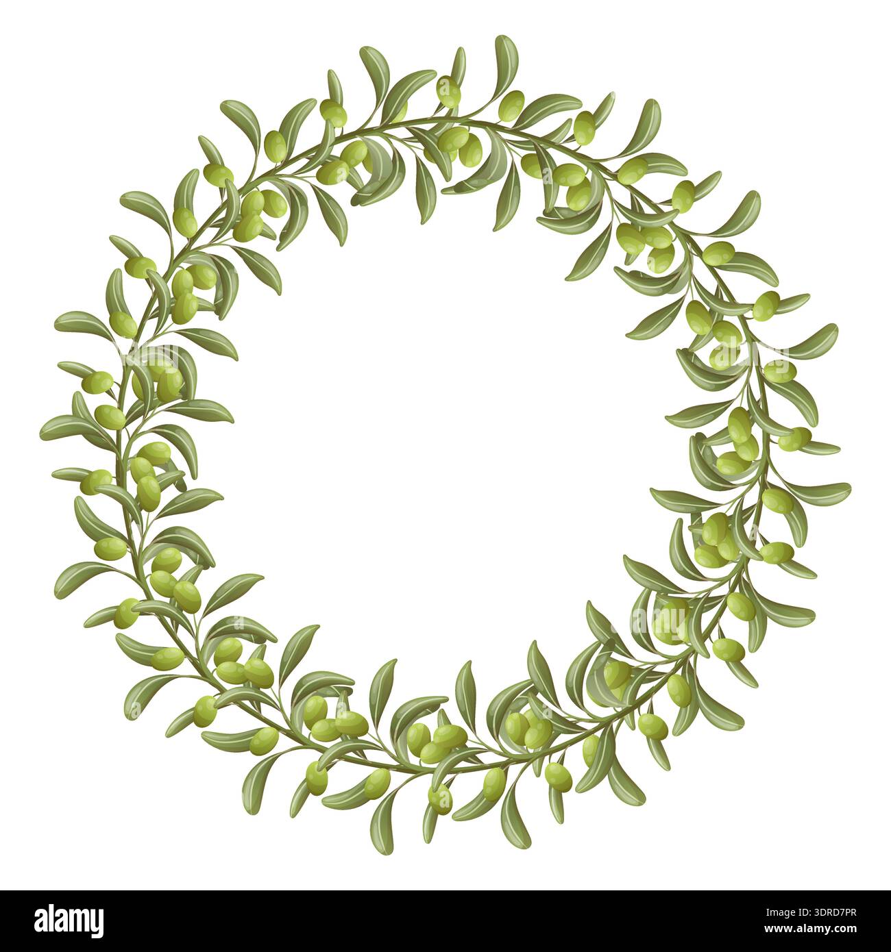 Olive wreath green leaves Stock Vector Images - Alamy