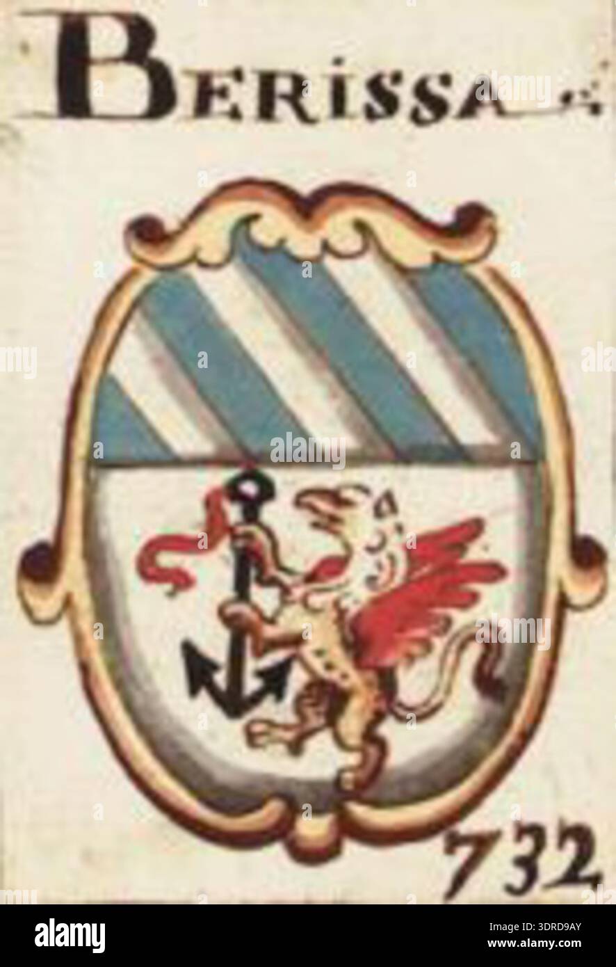 This 1680 paper manuscript shows the coat of arms of the Albanian ...