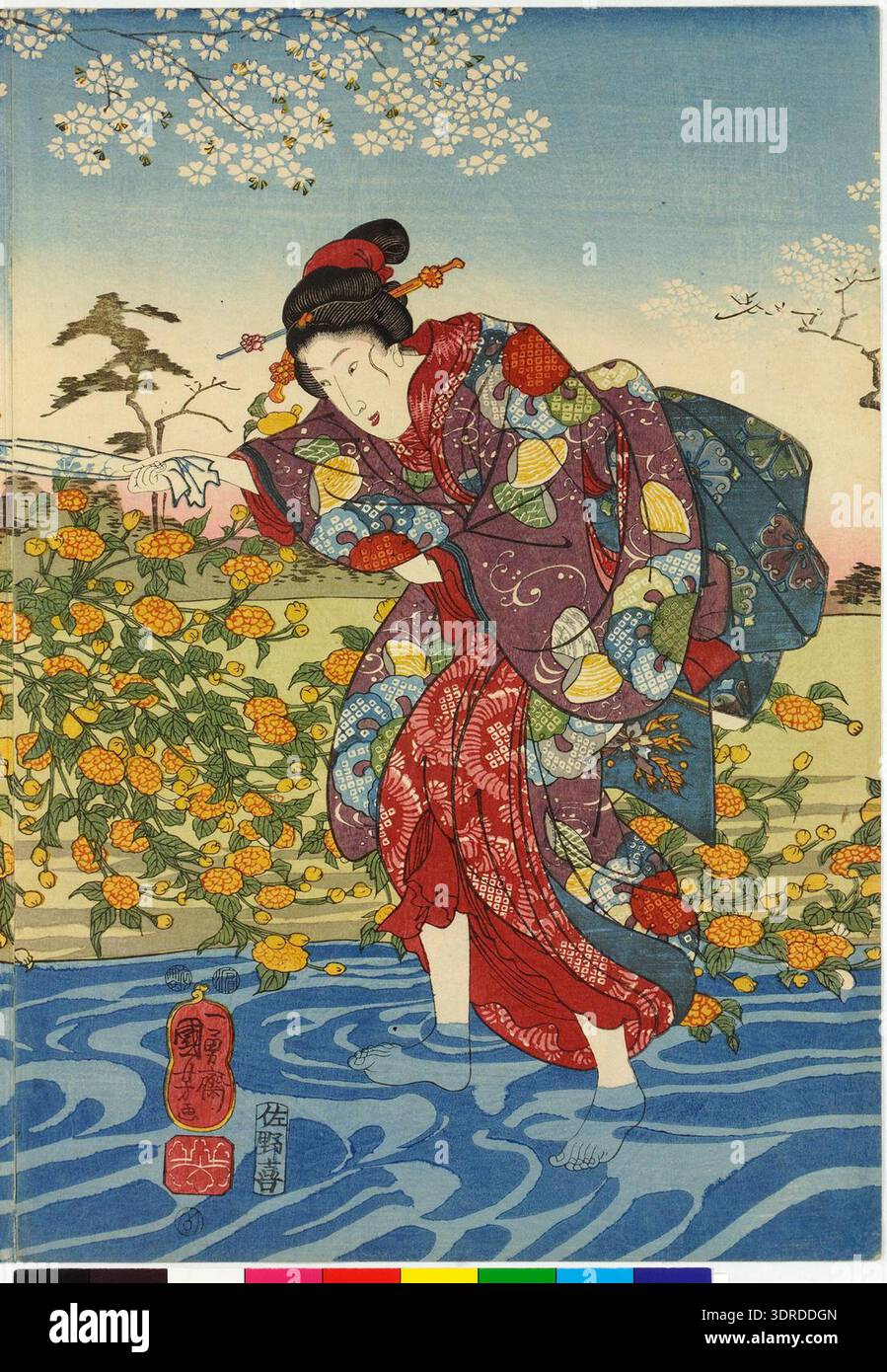 Depicting the river ide in yamashiro province hi-res stock photography ...