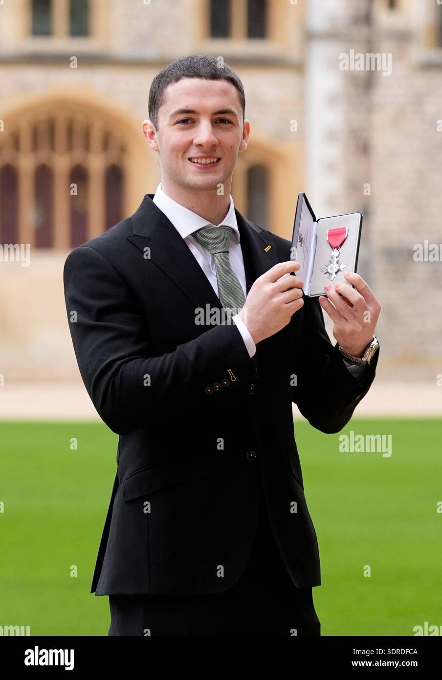 Rhys McClenaghan after being made a Member of the Order of the British ...