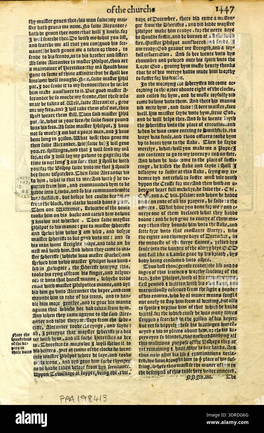 The print reflects reformation era religious persecution hi-res stock ...