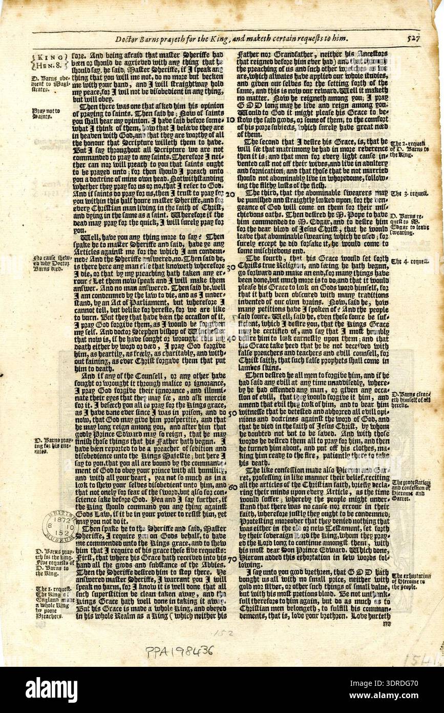 This 16th century woodcut illustrates the protestant martyrs robert ...