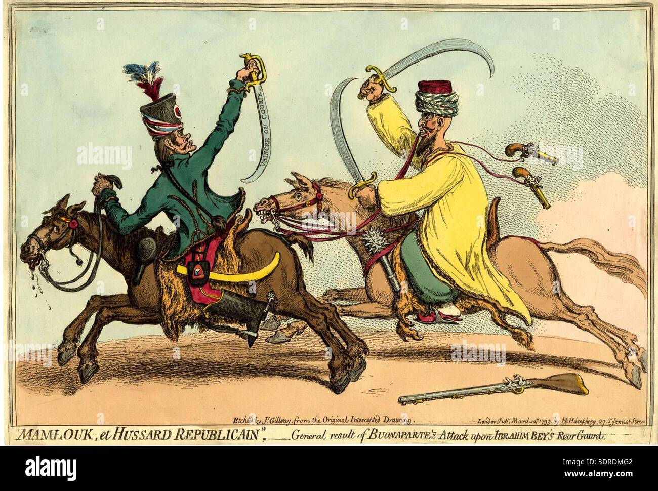 This 1799 hand-coloured etching by James Gillray depicts the aftermath ...