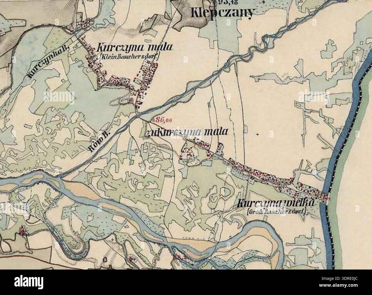 As depicted on an austrian map circa 1855 1860 hi-res stock photography ...