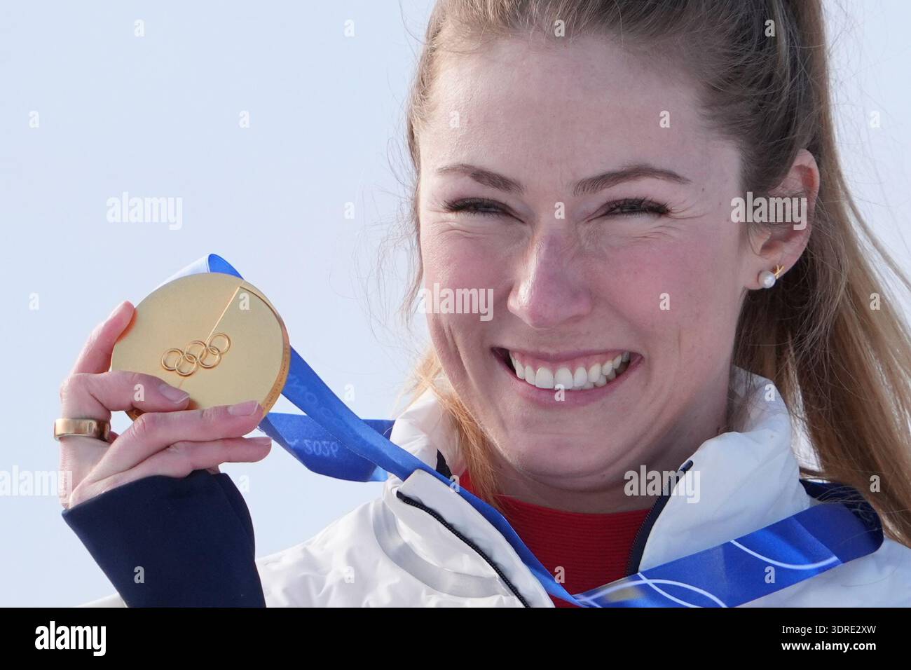 United States' Mikaela Shiffrin celebrates winning the gold medal in an ...